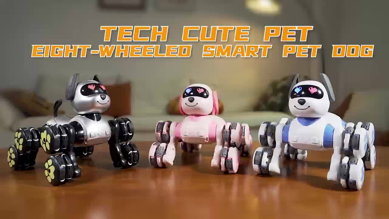 8-Wheel Stunt Remote Control Car Robot Dog Toy with Gesture Sensing, M ...